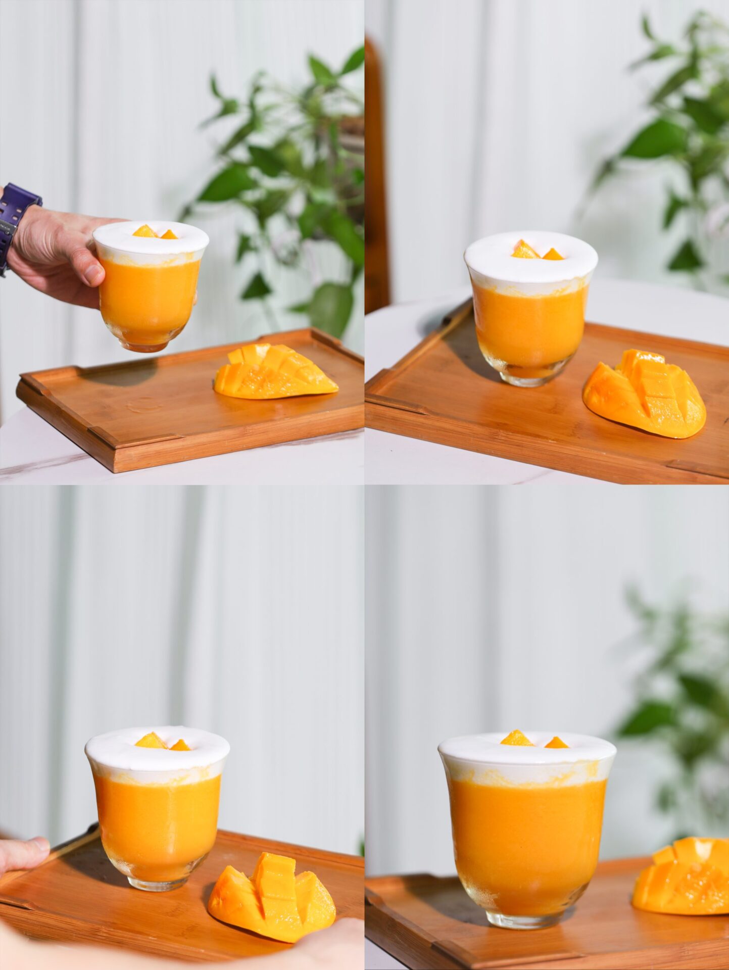 ¿Qué ingredientes se utilizan en el té de mango con leche?